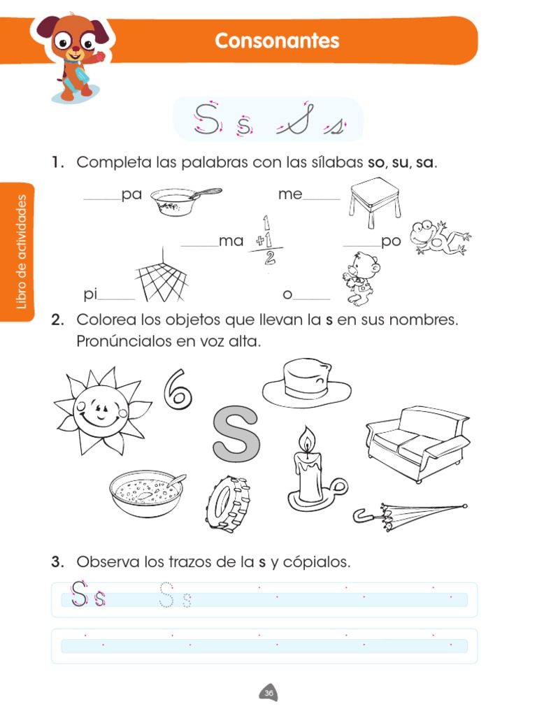 Consonantes en acción: Práctica con la letra S | PDF