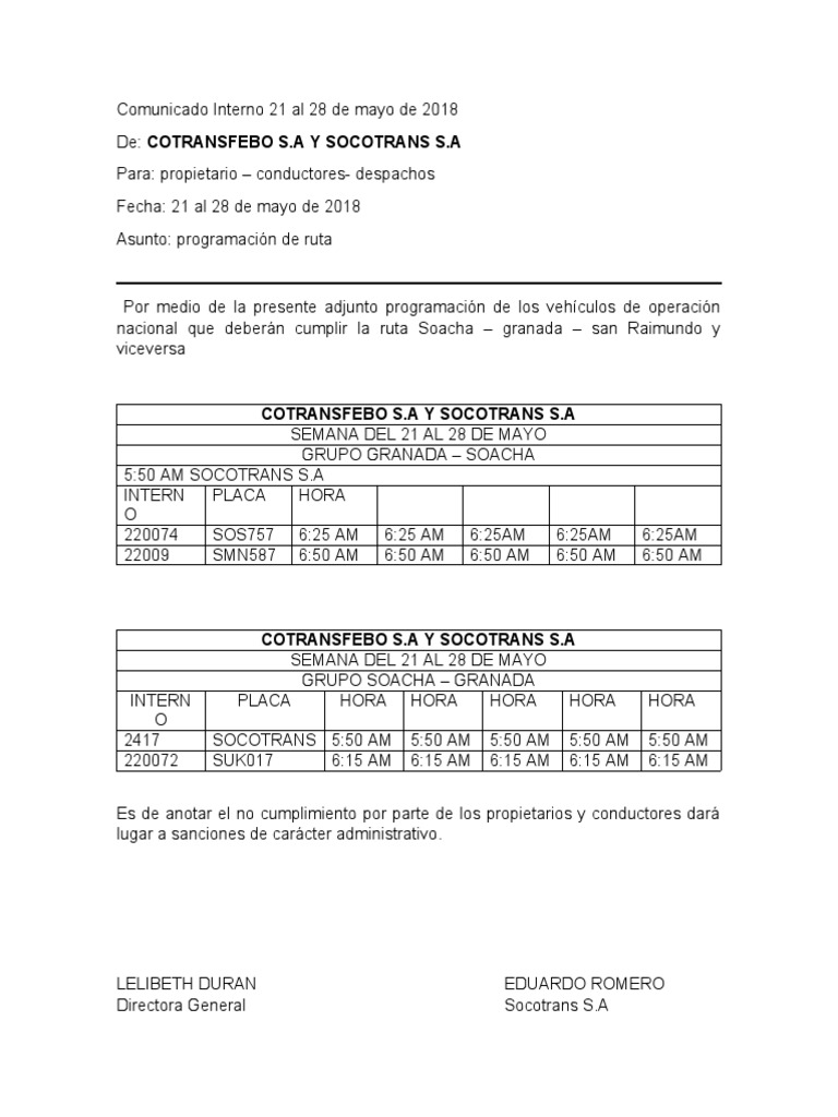 Formato Comunicado Interno | PDF