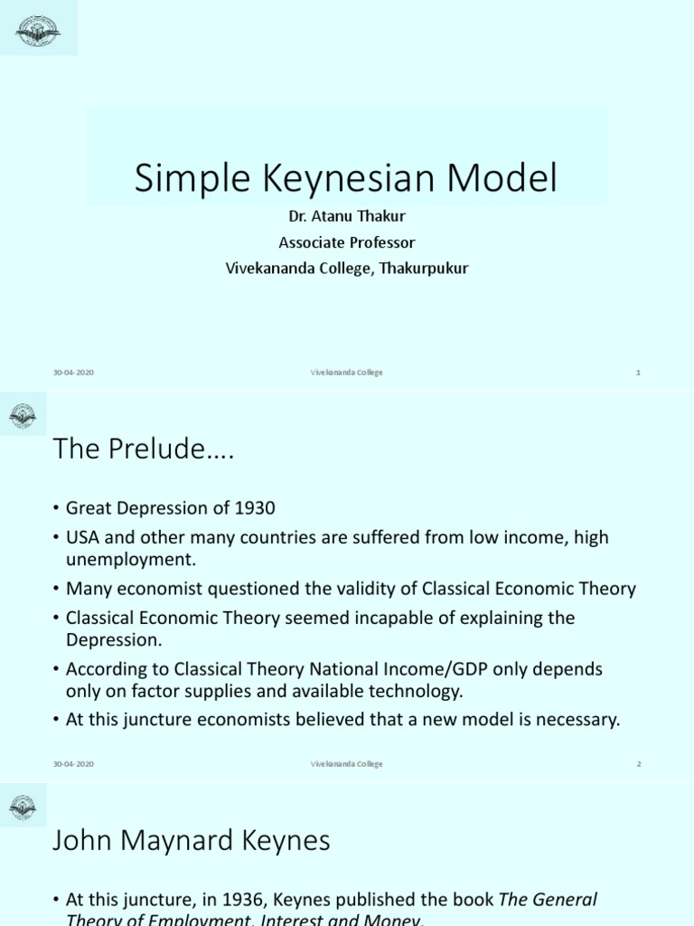 Simple Keynesian Model | PDF | Keynesian Economics | Economics