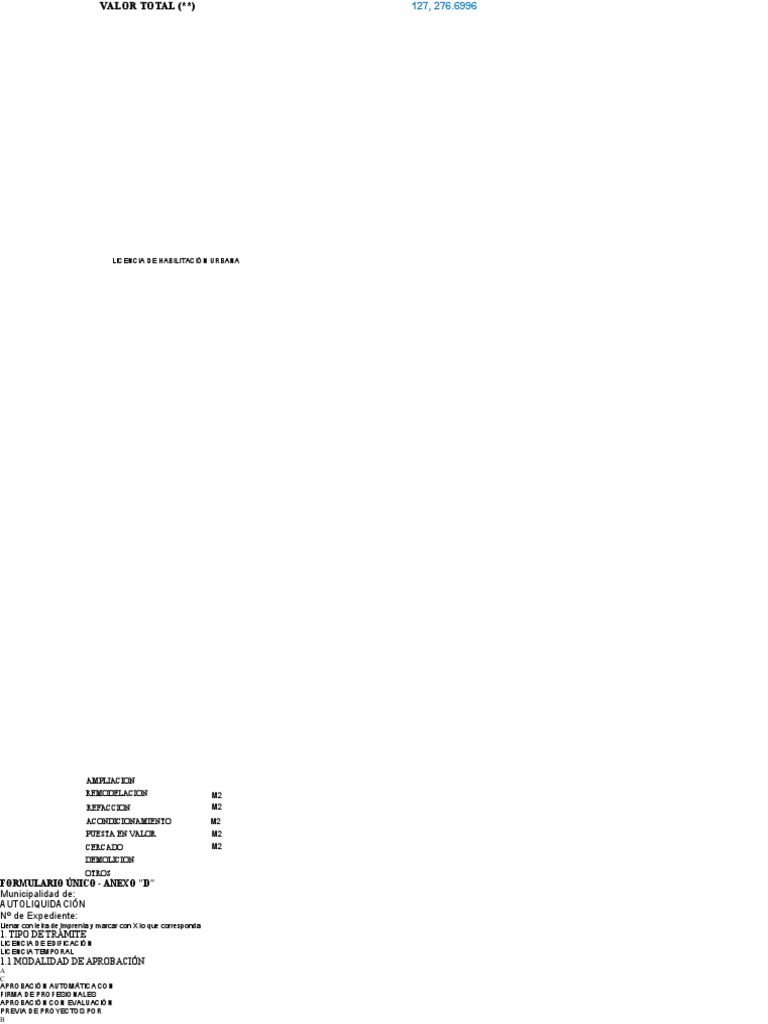 Formulario Único Anexo D - Licencias | PDF | Business