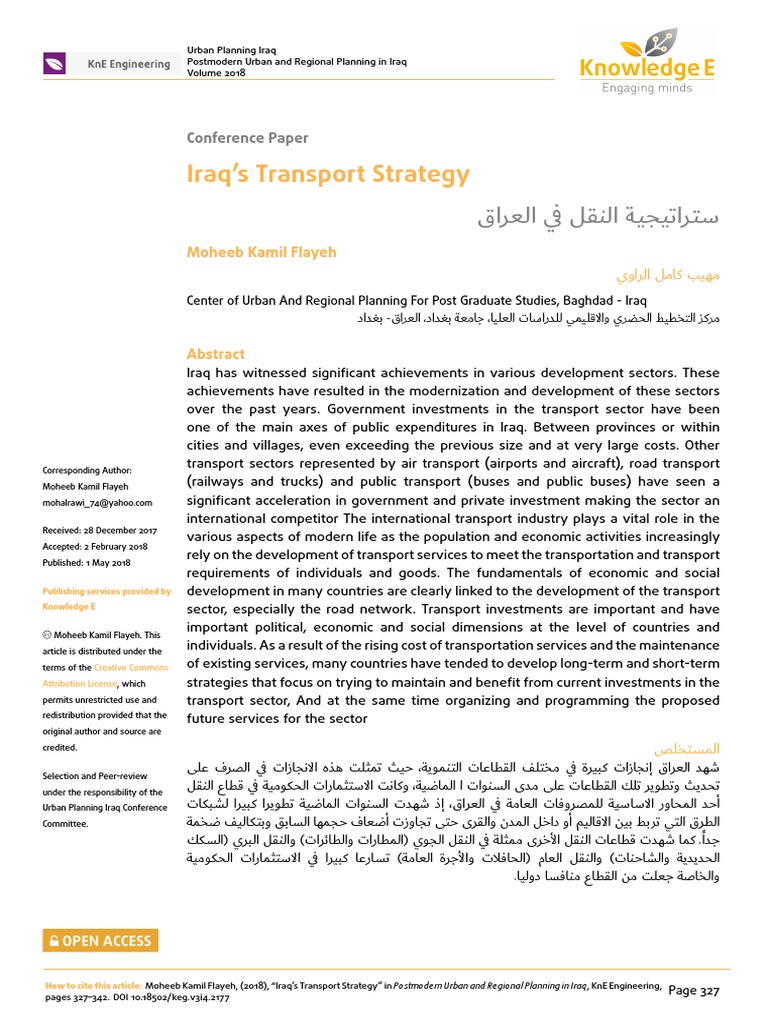 Iraq's Road Transport Strategy Overview | PDF | Transport | Economies