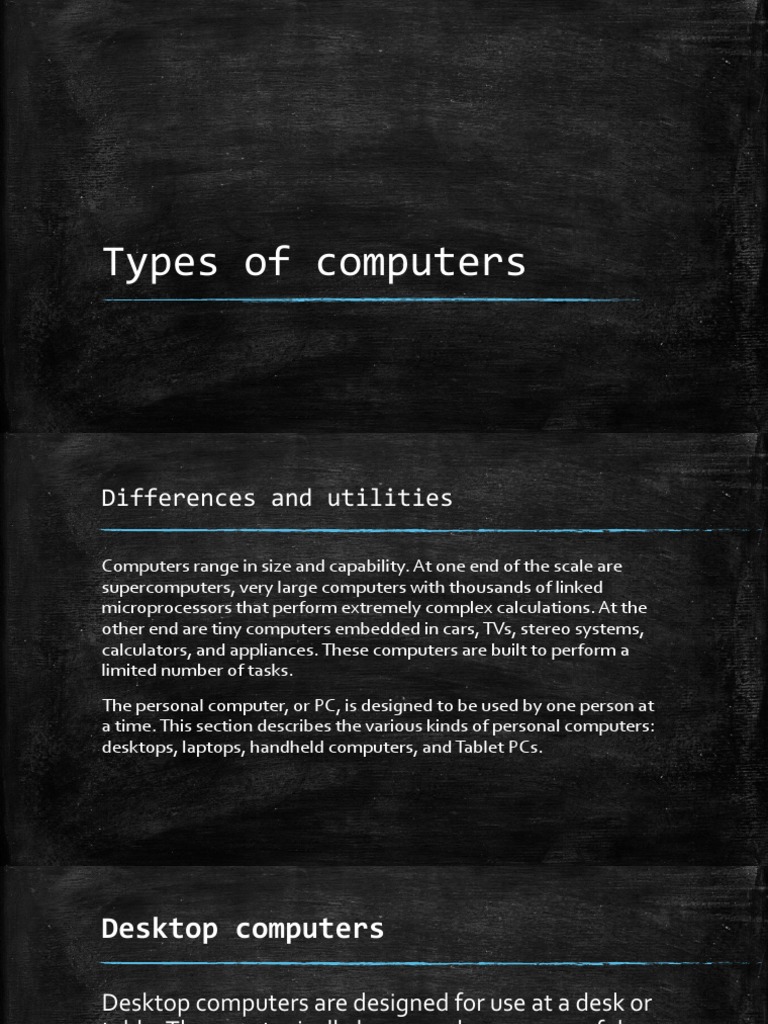 Class VIII - Types of Computers | PDF | Desktop Computer | Personal Computers