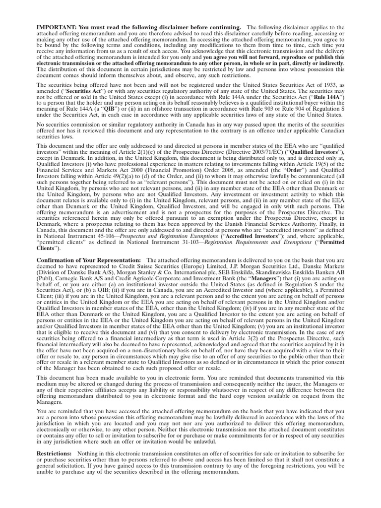 IPO Offering Memorandum | PDF | Securities Act Of 1933 | Securities ...