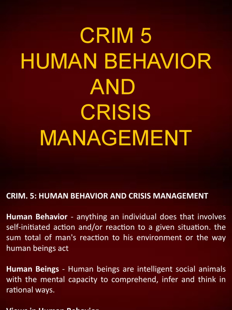 Crim 5 Human Behavior AND Crisis Management | PDF | Extraversion And ...