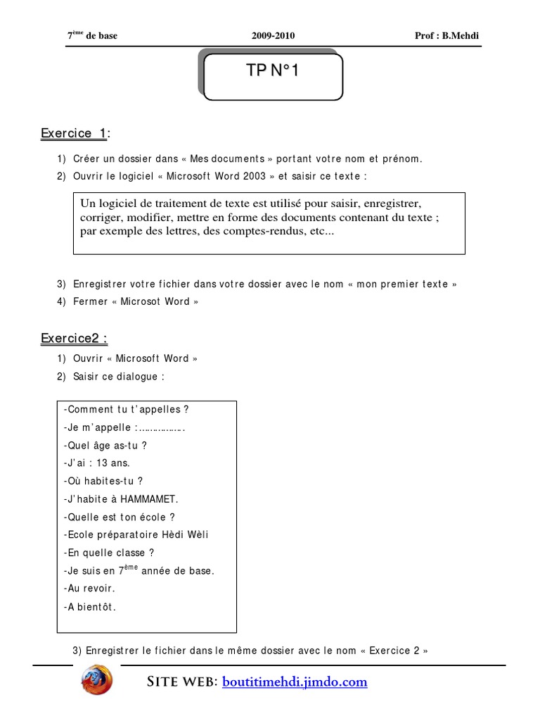 TP Word #1 PDF | PDF