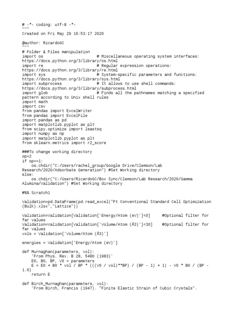 Birch-Murnaghan Equation of State | PDF | Directory (Computing) | Computing