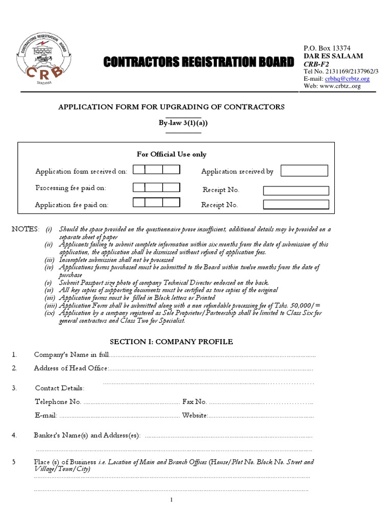 Application Form For Upgrading of Contractors - 0 | PDF | Securities ...