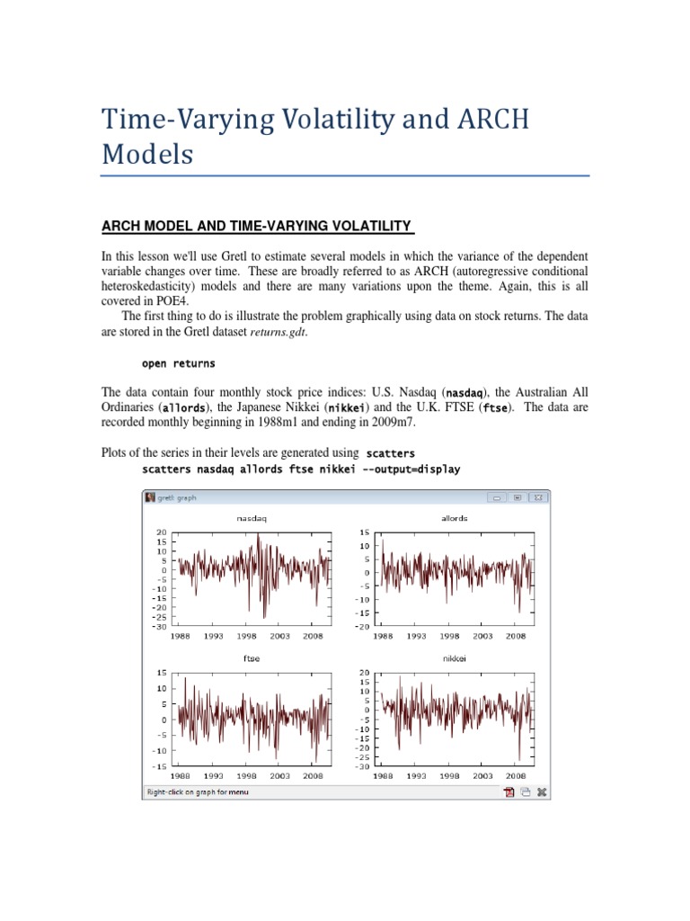 Arch Model and Time-Varying Volatility | PDF | Errors And Residuals ...