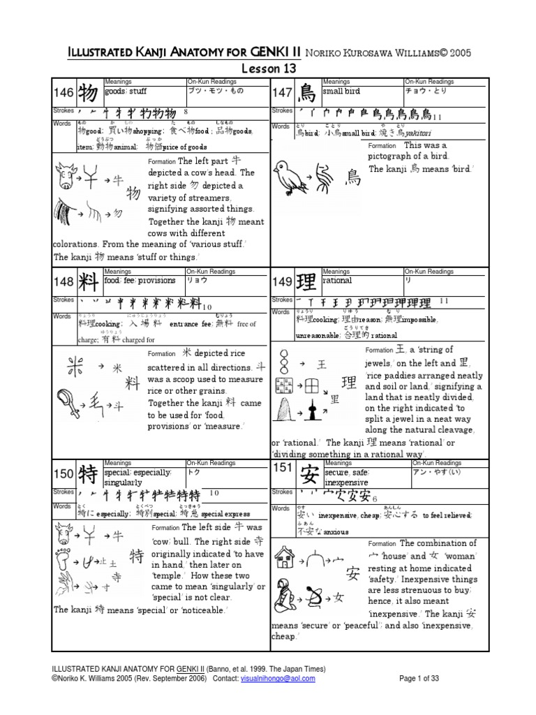 Lesson 13 146 147: I K A Genki II I K A Genki II | PDF | Kanji | Food ...