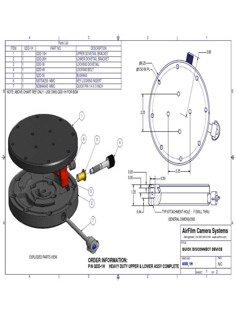 Order Information:: Airfilm Camera Systems | PDF | Nut (Hardware) | Screw
