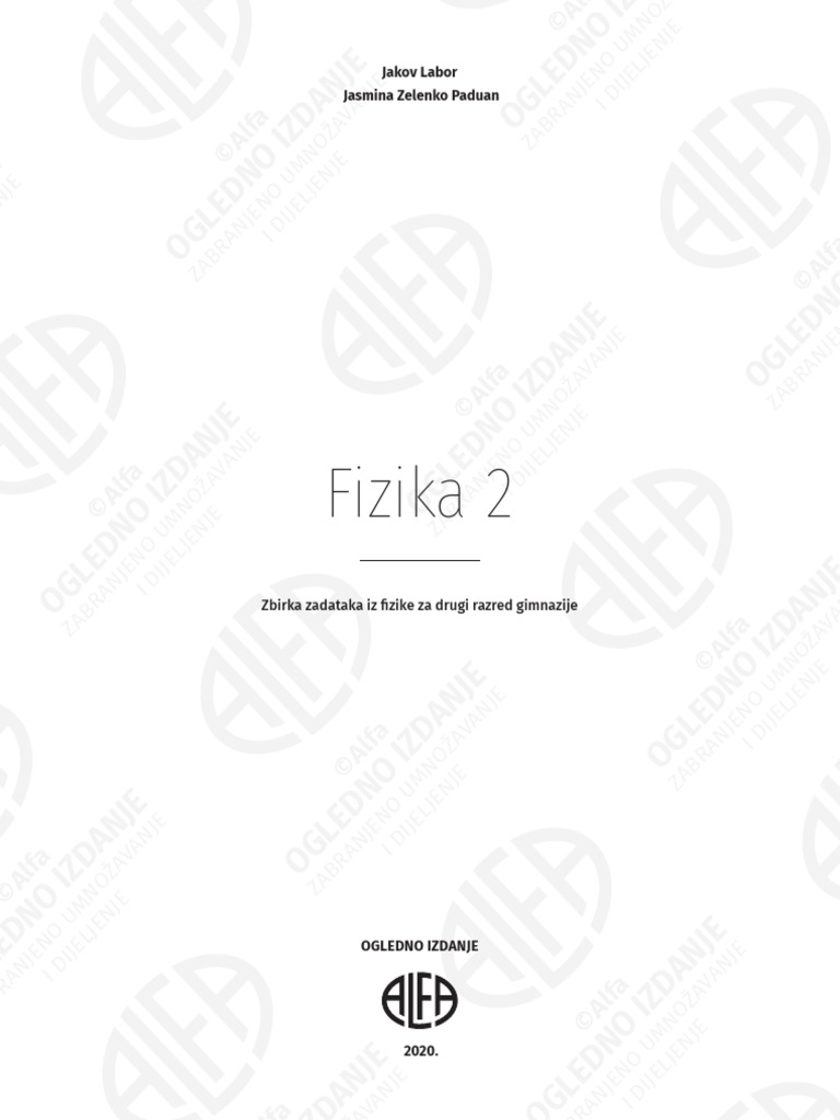 Fizika - 2. RAZRED - ZBIRKA ZADATAKA | PDF