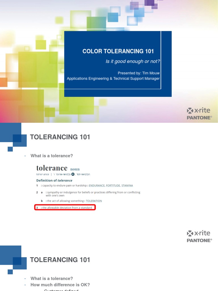 Color Tolerancing Understand Color Tolerances Like An Expert | PDF ...