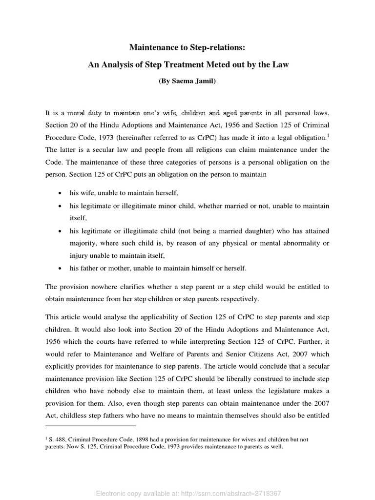 Maintenance To Step-Relations: An Analysis of Step Treatment Meted Out ...