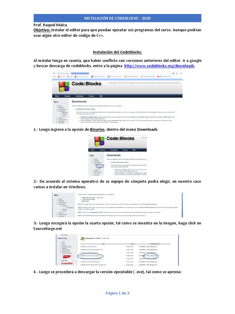 Instalación Del Editor Codeblocks Pdf 