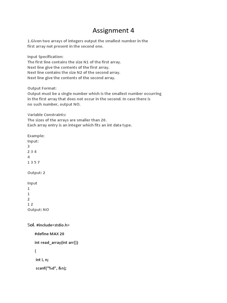 Week 4 Assignment Pdf Array Data Type Computer Science 
