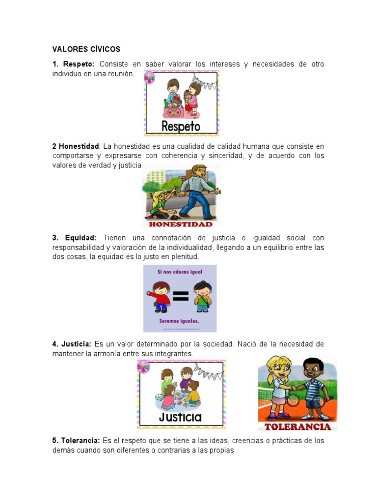 Valores Cívicos | PDF | Tolerancia | Moralidad
