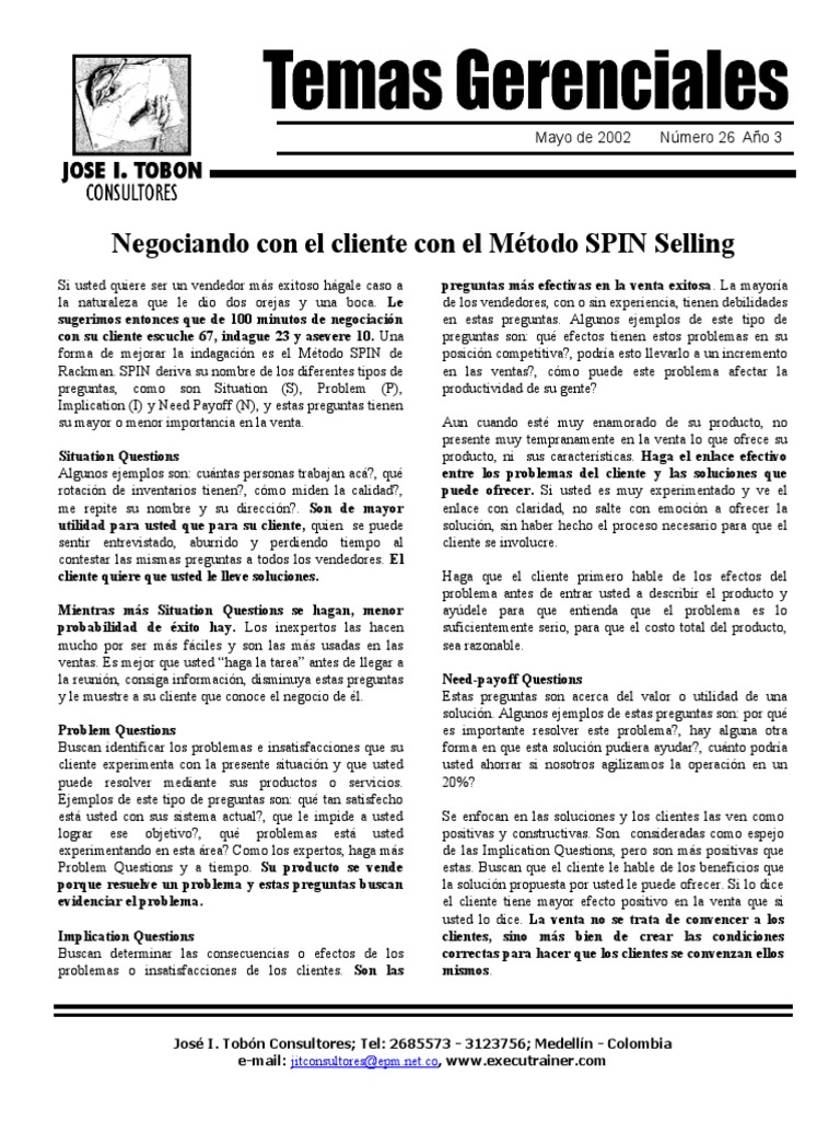 Método SPIN | PDF | Cliente | Business