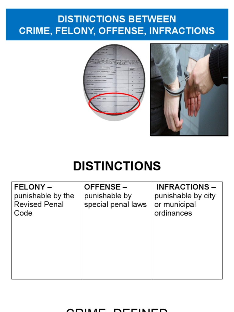 Distinctions Between Crime, Felony, Offense, Infractions | Download ...