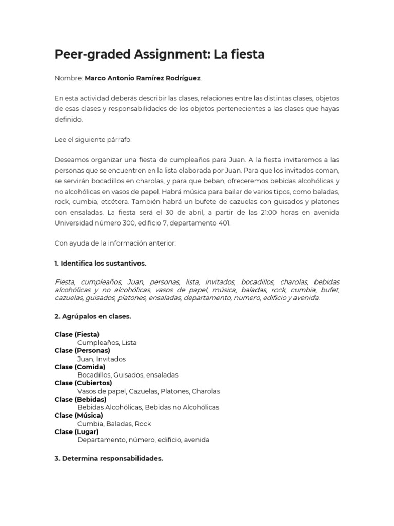 Tarea01 (La Fiesta) | PDF | Cumpleaños