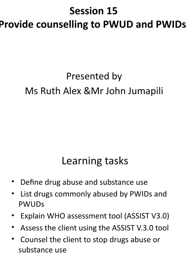 Counseling Strategies for PWUDs and PWIDs | PDF | Substance Abuse ...