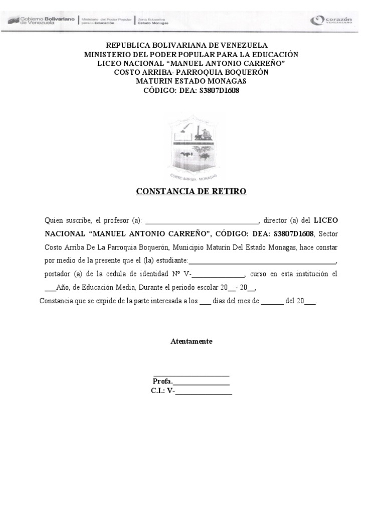 Constancia de Retiro | PDF