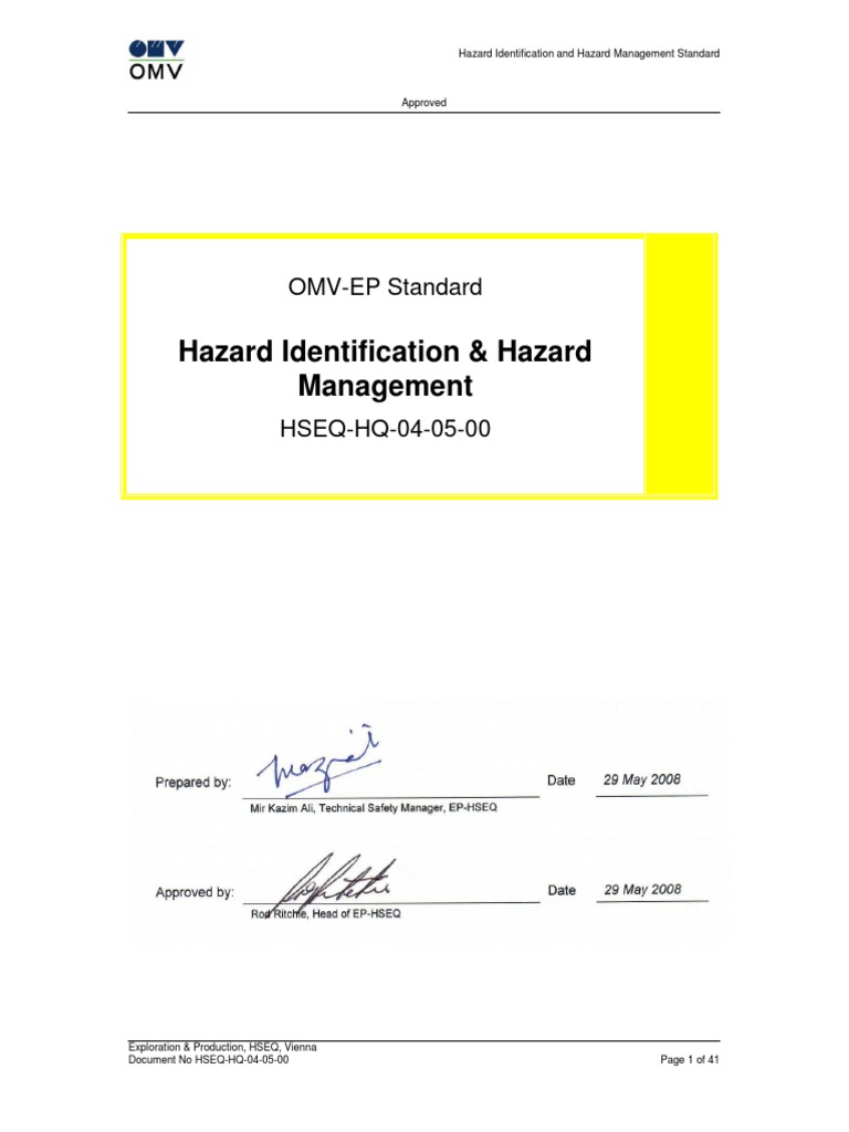 HSEQ-HQ-04-05-00 Hazard Identification and Hazard Management | PDF ...