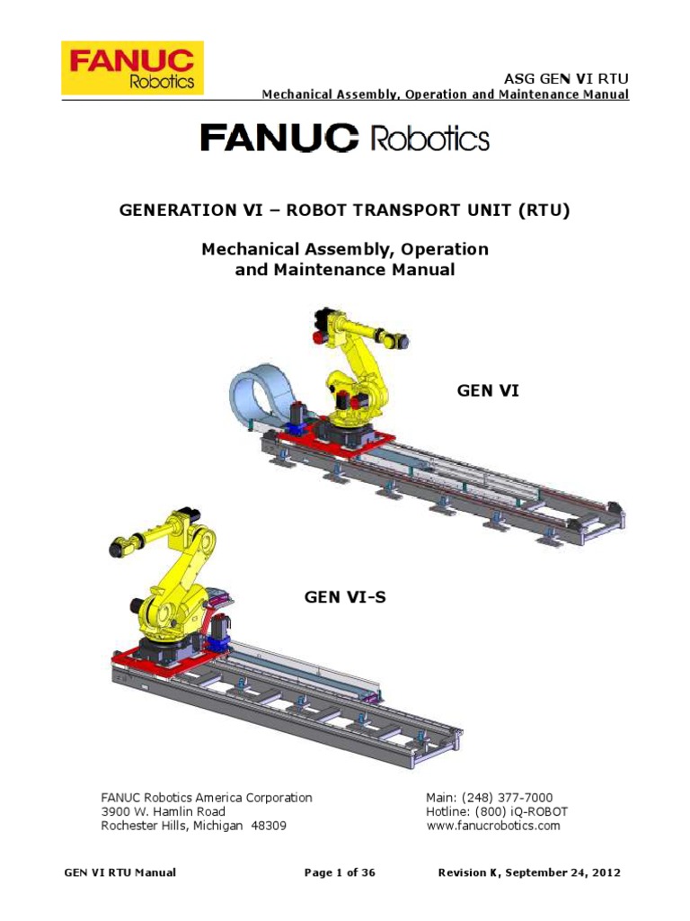 Generation Vi - Robot Transport Unit (Rtu) Mechanical Assembly ...