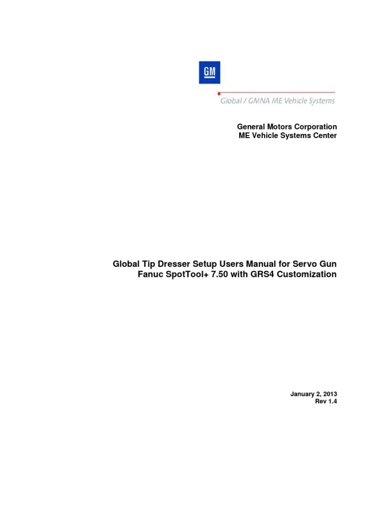 Tip Dresser Setup Manual for Servo Guns | PDF | Calibration | Welding