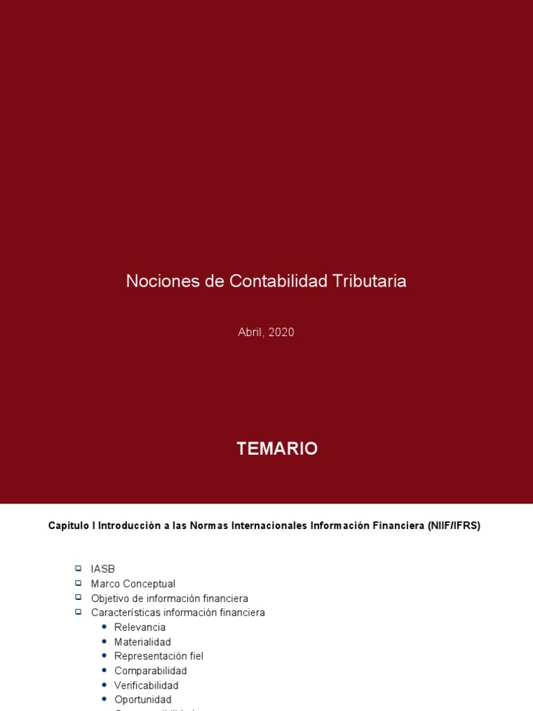 Guía Completa de Contabilidad Tributaria | PDF | normas internacionales ...