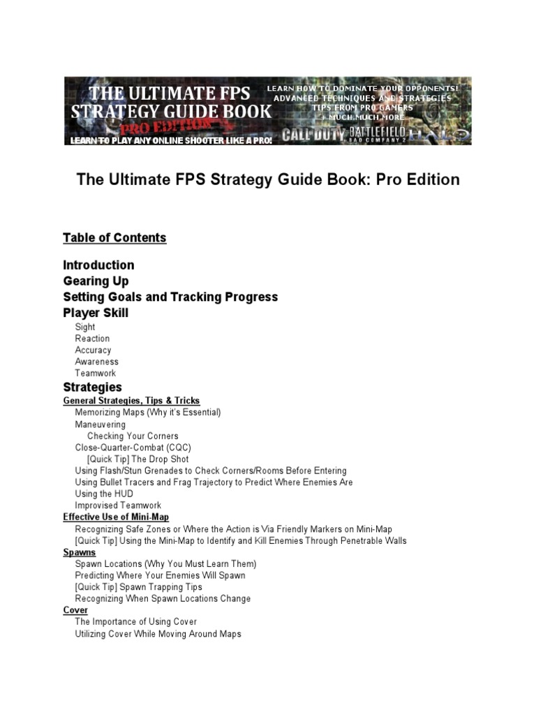 The Ultimate FPS Strategy Guide Book | Download Free PDF | Sniper ...