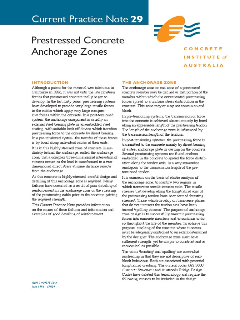 Anchorage Zones in Prestressed Concrete | PDF | Prestressed Concrete ...
