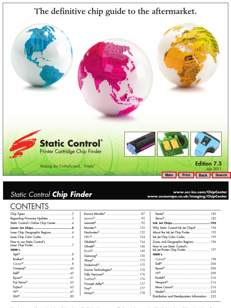 MultiBrands XREF Static Control Printer Cartridge Chip Finder Edition 7 ...