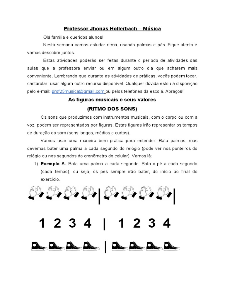 Representação de ritmos musicais através de figuras e exercícios ...