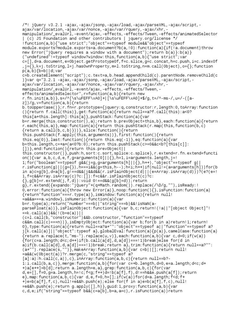 Jquery-3 2 1 Slim Min Js | PDF | Software Development | Software Engineering
