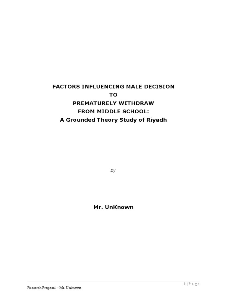Research Proposal Example | PDF | Motivation | High School Dropouts