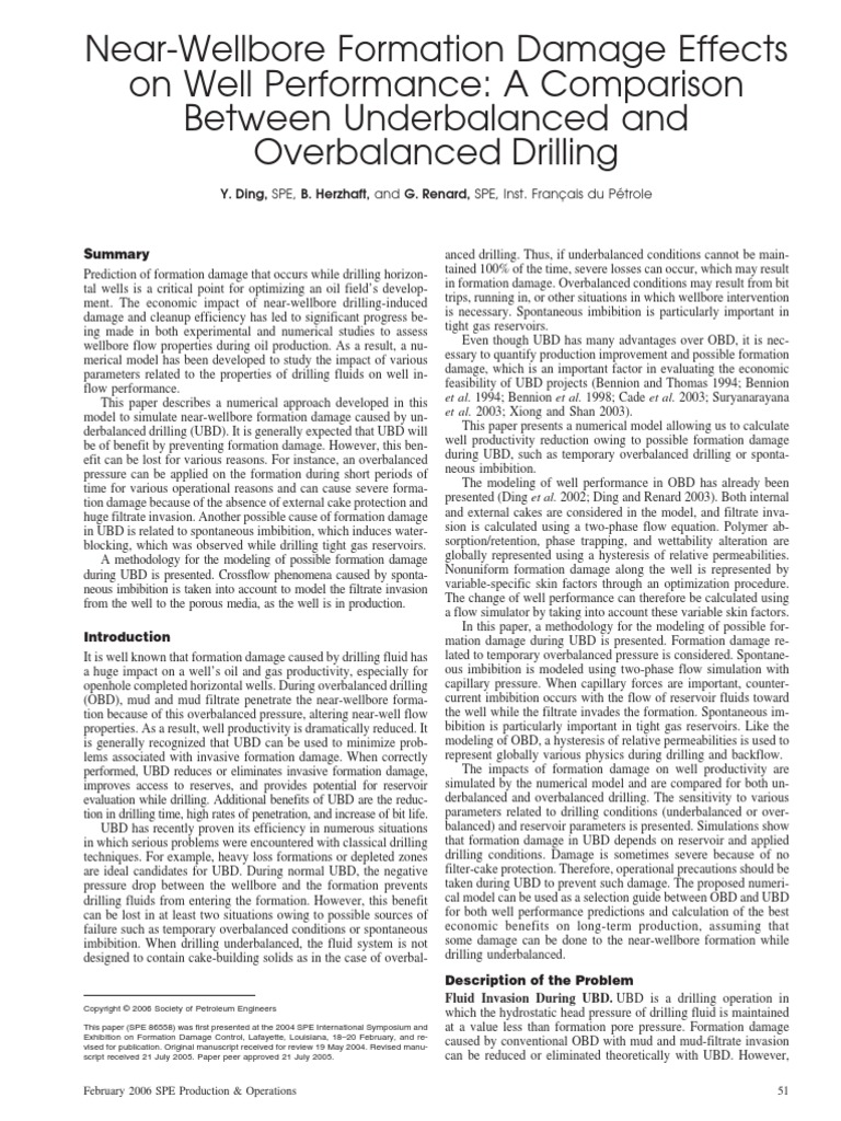 Near-Wellbore Formation Damage Effects On Well Performance: A ...