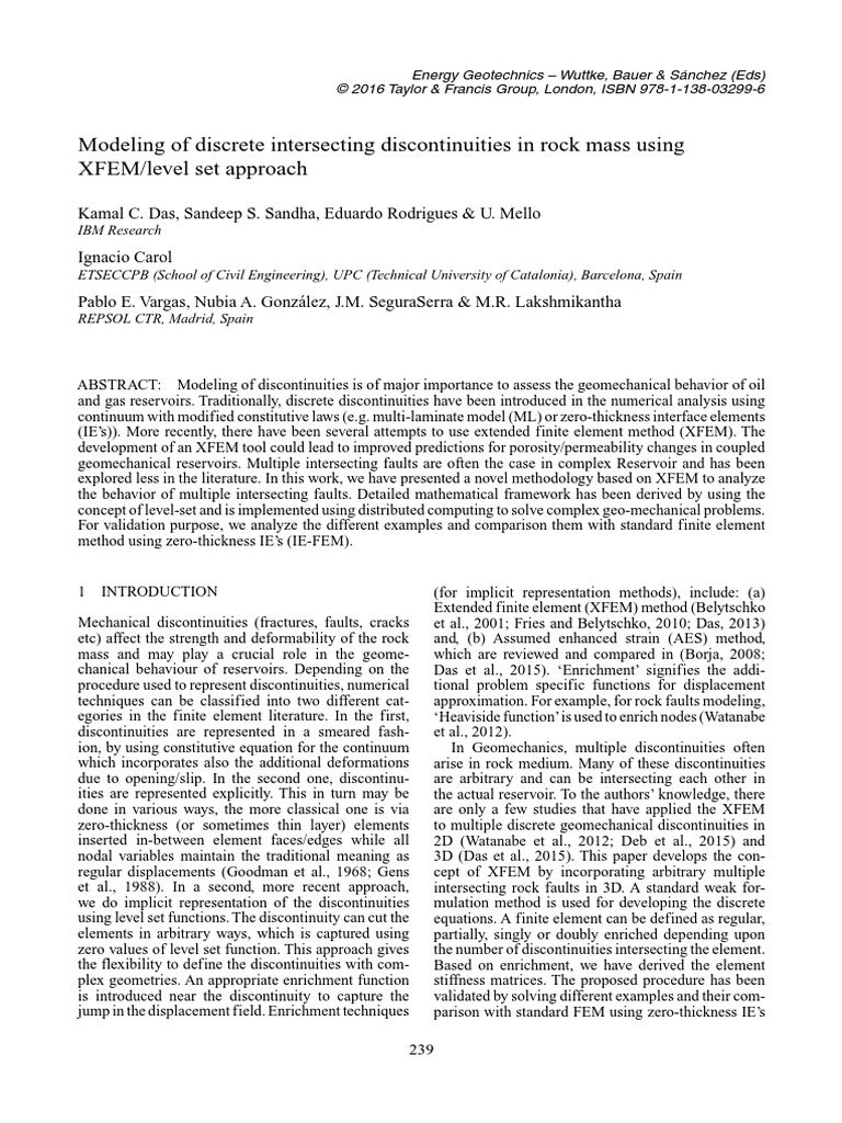 Modeling of Discrete Intersecting Discontinuities in Rock Mass Using ...