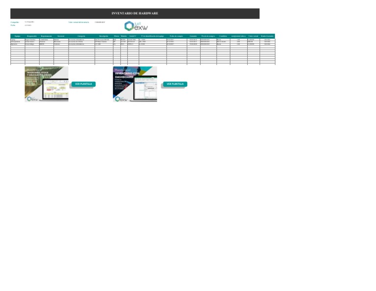 Plantilla Excel Inventario Hardware | PDF