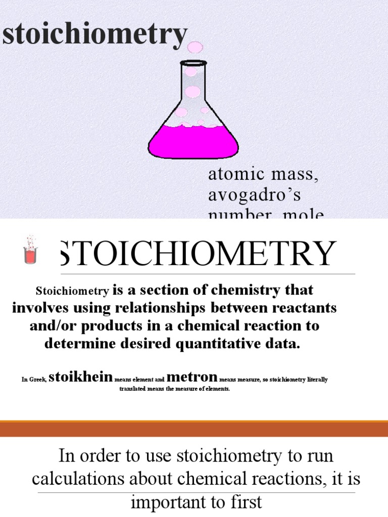 Stoichiometry: Atomic Mass, Avogadro's Number, Mole Concept | PDF ...
