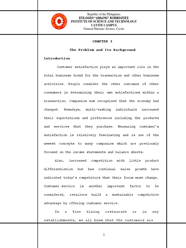 JM - Earist ThesisFinal PDF | PDF | Customer Satisfaction | P Value