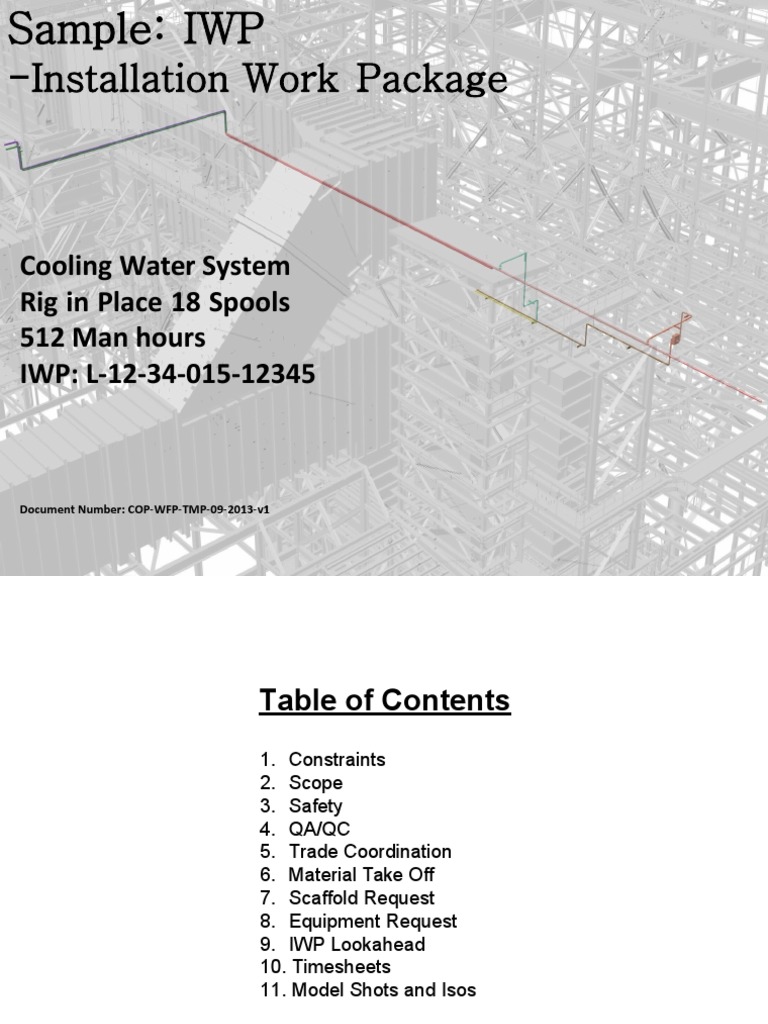 COP-WFP-TMP-09-2013-v1 Sample FIWP (Complete) | PDF | Pipe (Fluid ...