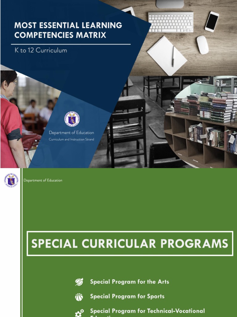 SPECIAL PROGRAMS - Most-Essential-Learning-Competencies-Matrix | PDF ...