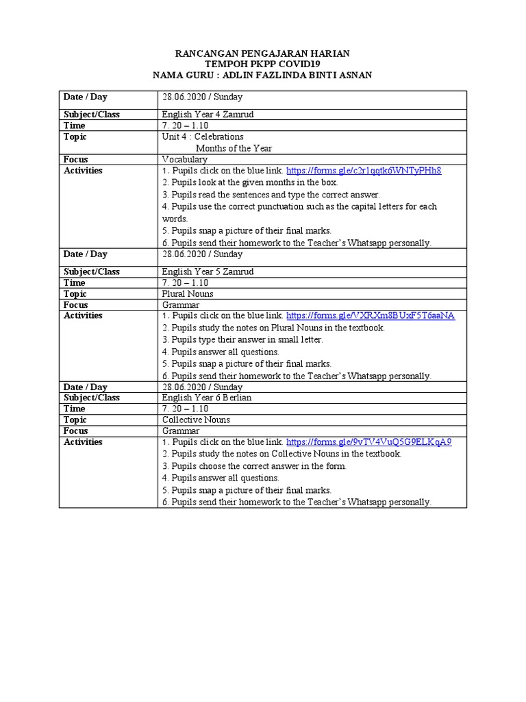 RPH Latest Format Mco | PDF