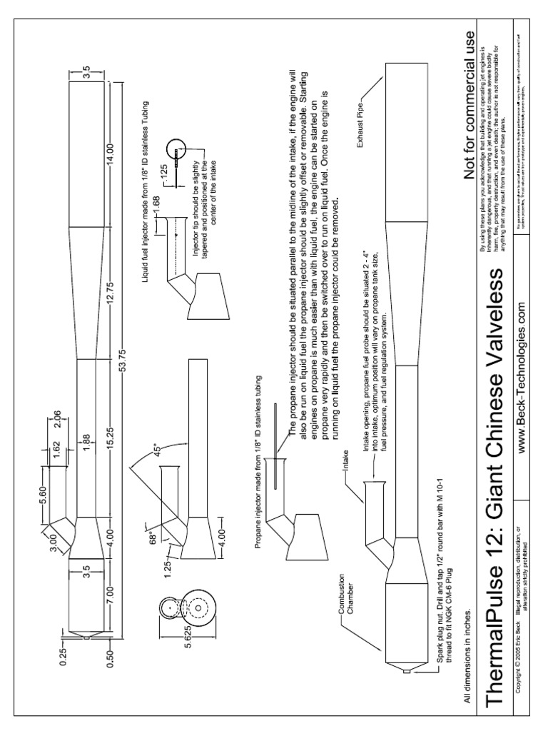 Valveless Pulse Jet Engine Plans 12 LB Thrust PDF | PDF