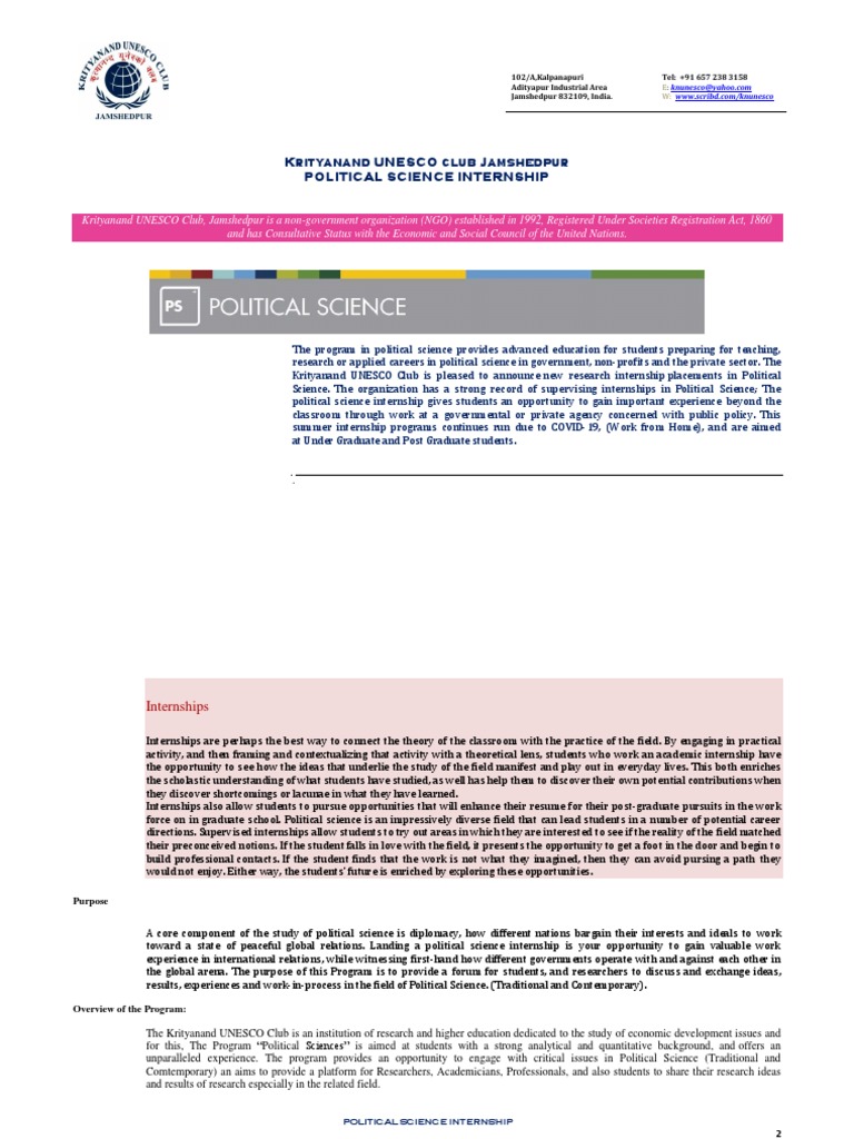 Political Science Internship | PDF | Political Philosophy | Liberalism
