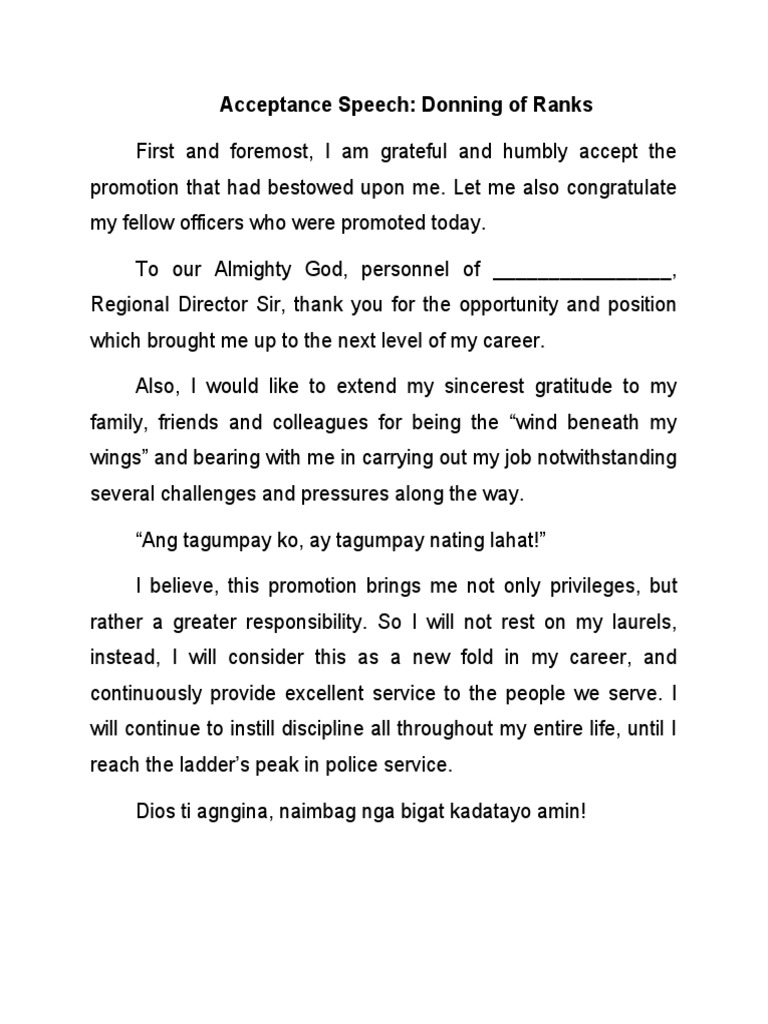 Acceptance Speech | PDF