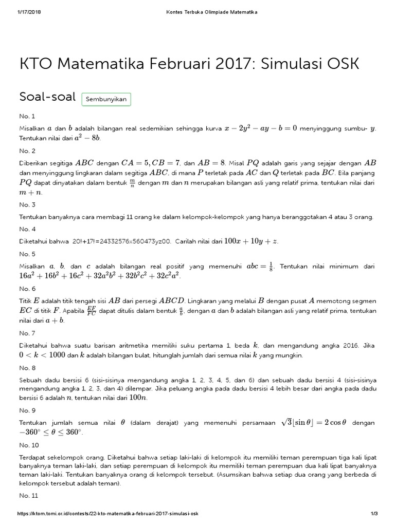 Simulasi Osk 2017 | PDF