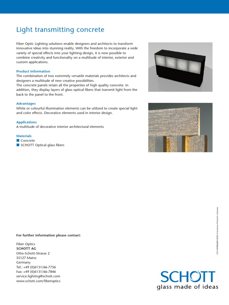 Light Transmitting Concrete e Final | PDF | Technology & Engineering