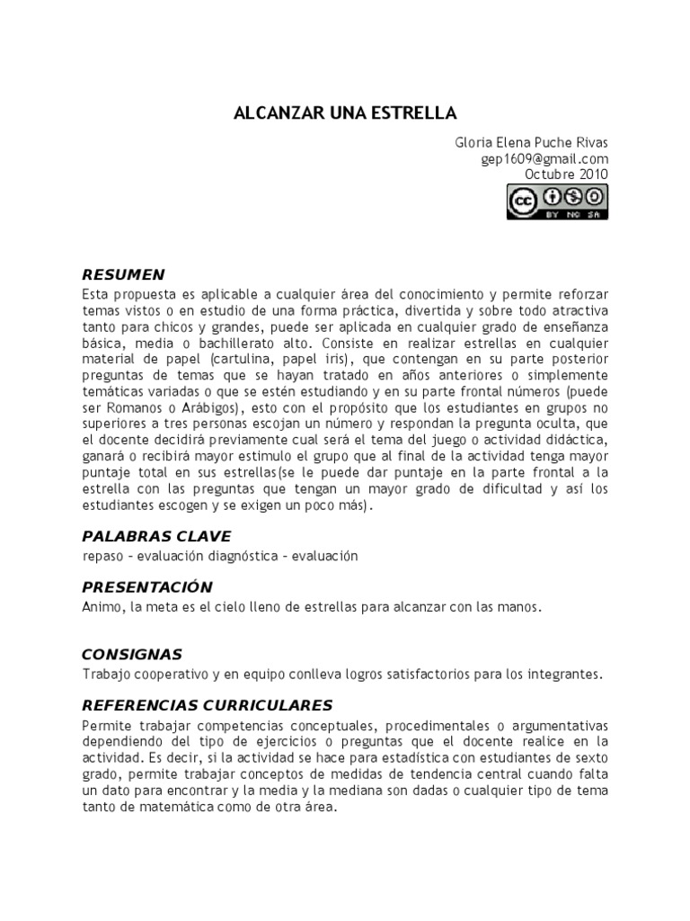 Actividad Didáctica: Alcanza una Estrella | PDF | Maestros | Evaluación