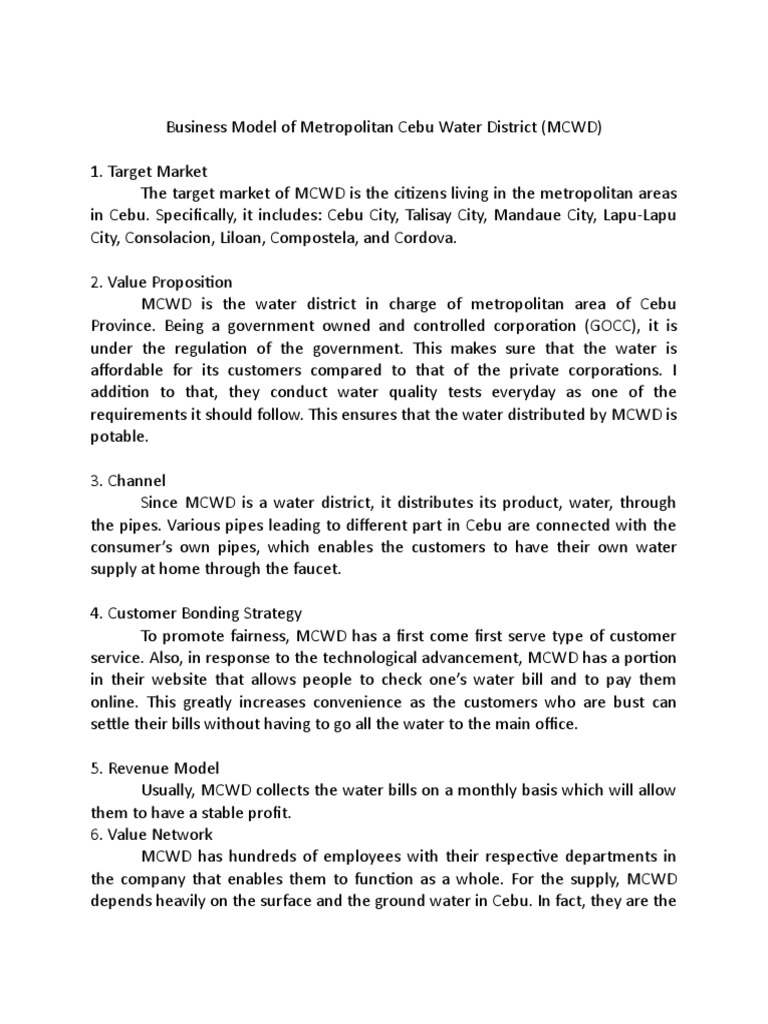 Entrep Business Model | PDF | Water Supply | Water